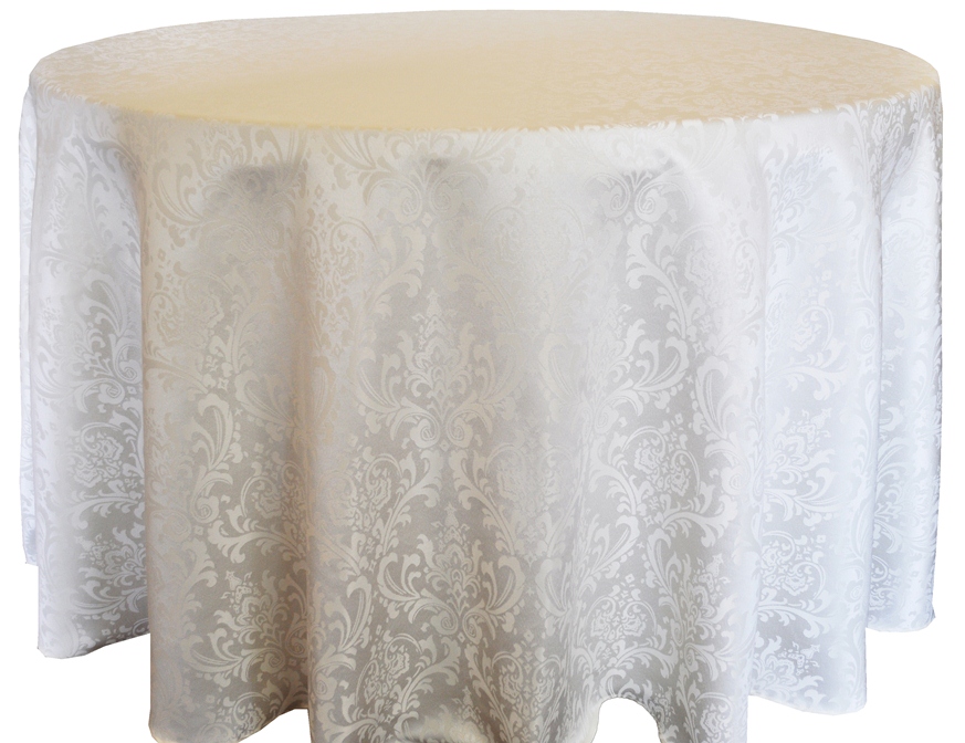 Ivory Brocade Tablecloth | Event Hire